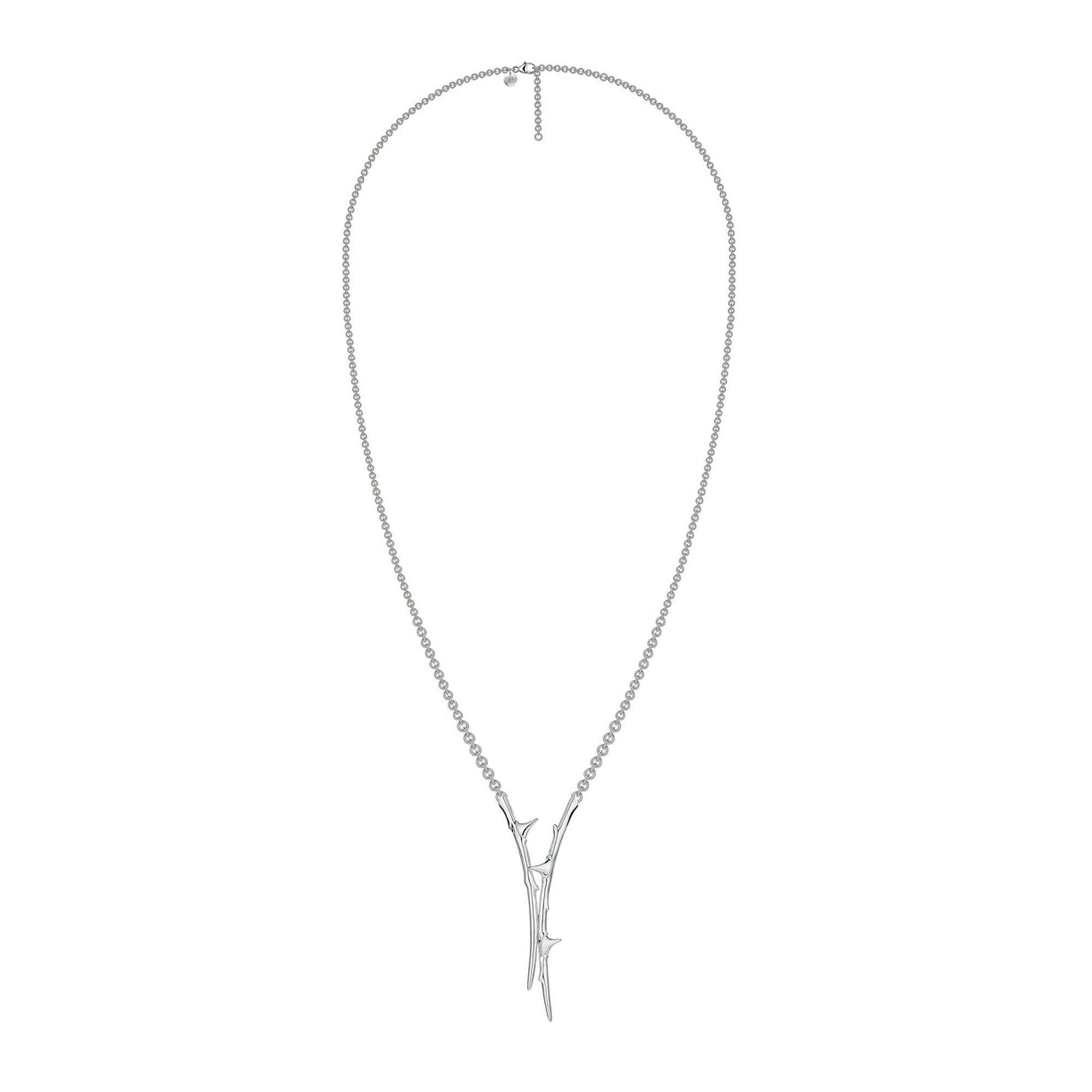 Silver Rose Thorn Lariat drop pendant | Jamieson & Carry - Jamieson & Carry